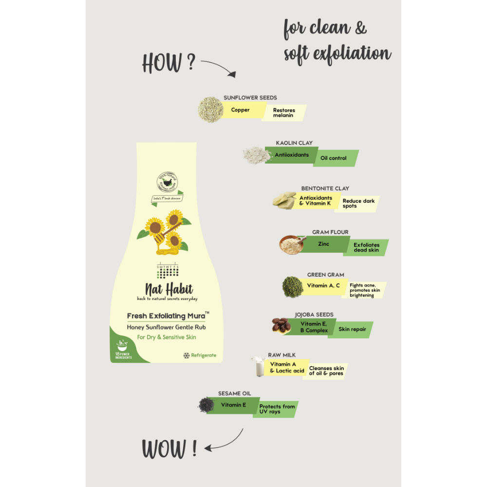 Nat Habit Honey Sunflower Gentle Rub Fresh Exfoliating Mura Face Scrub ...