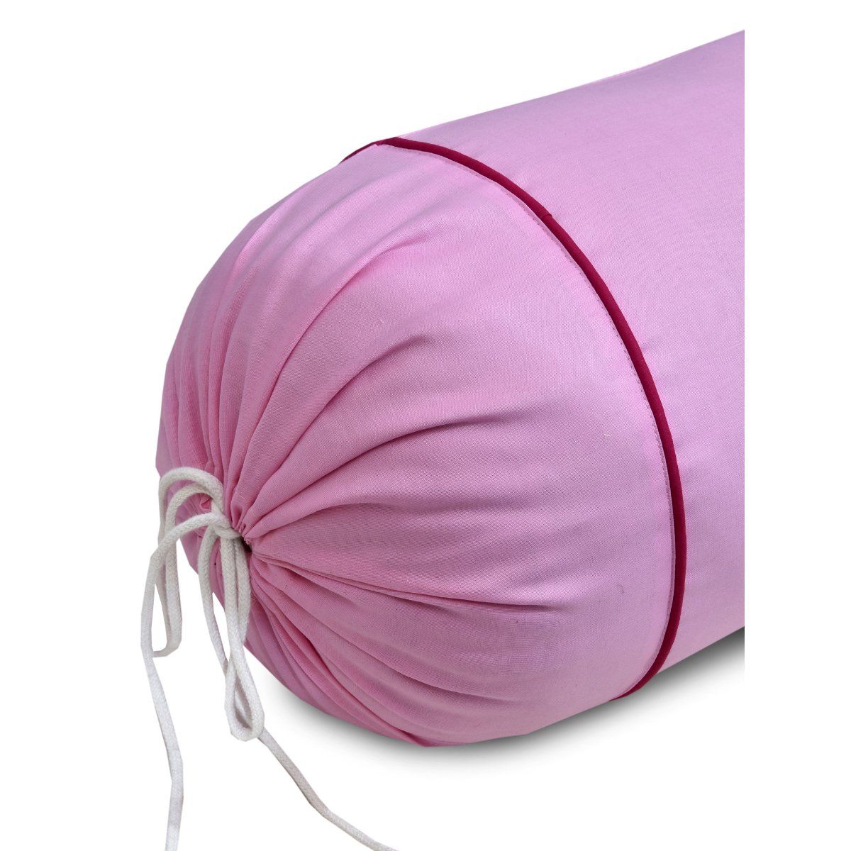 Buy The Home Story Cotton Bolster Covers Set of 2 300 TC Pink with Dark ...