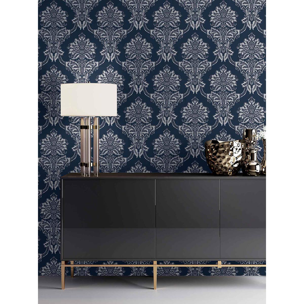 Buy Excel Wallpaper Alexanderstone In Blue Floral Damask Online
