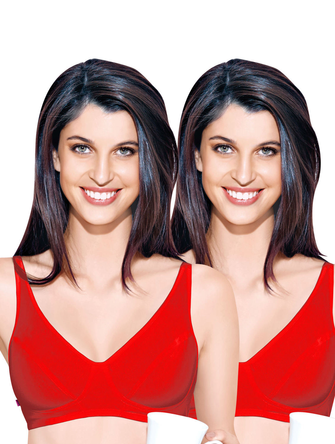 Enamor Full Coverage Wirefree Non Padded Bra - Red (36D) - AE51: Buy ...