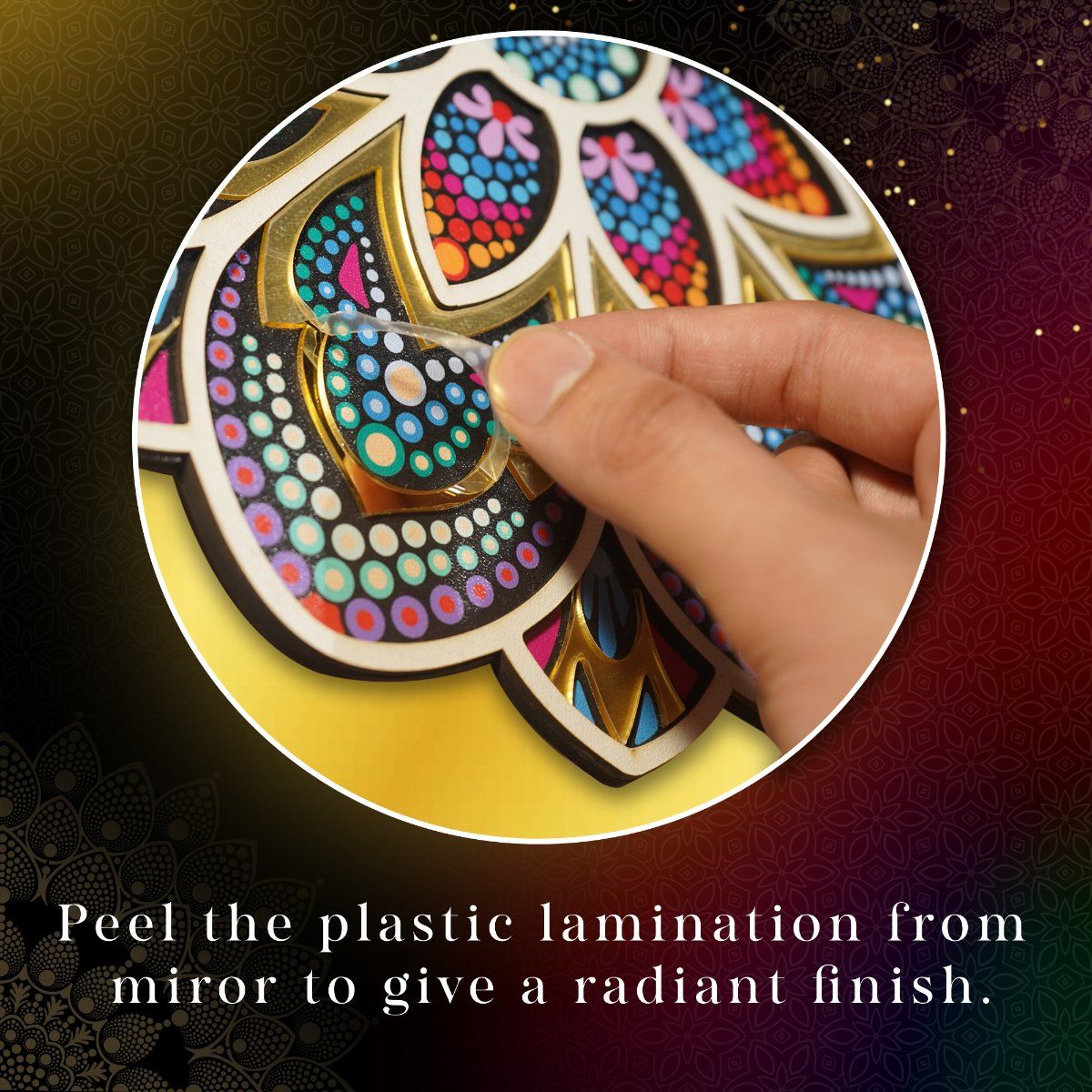 Island Rangoli Dhriti Mandala - 16 Inches (Dh16-B) Handcrafted Mandala ...