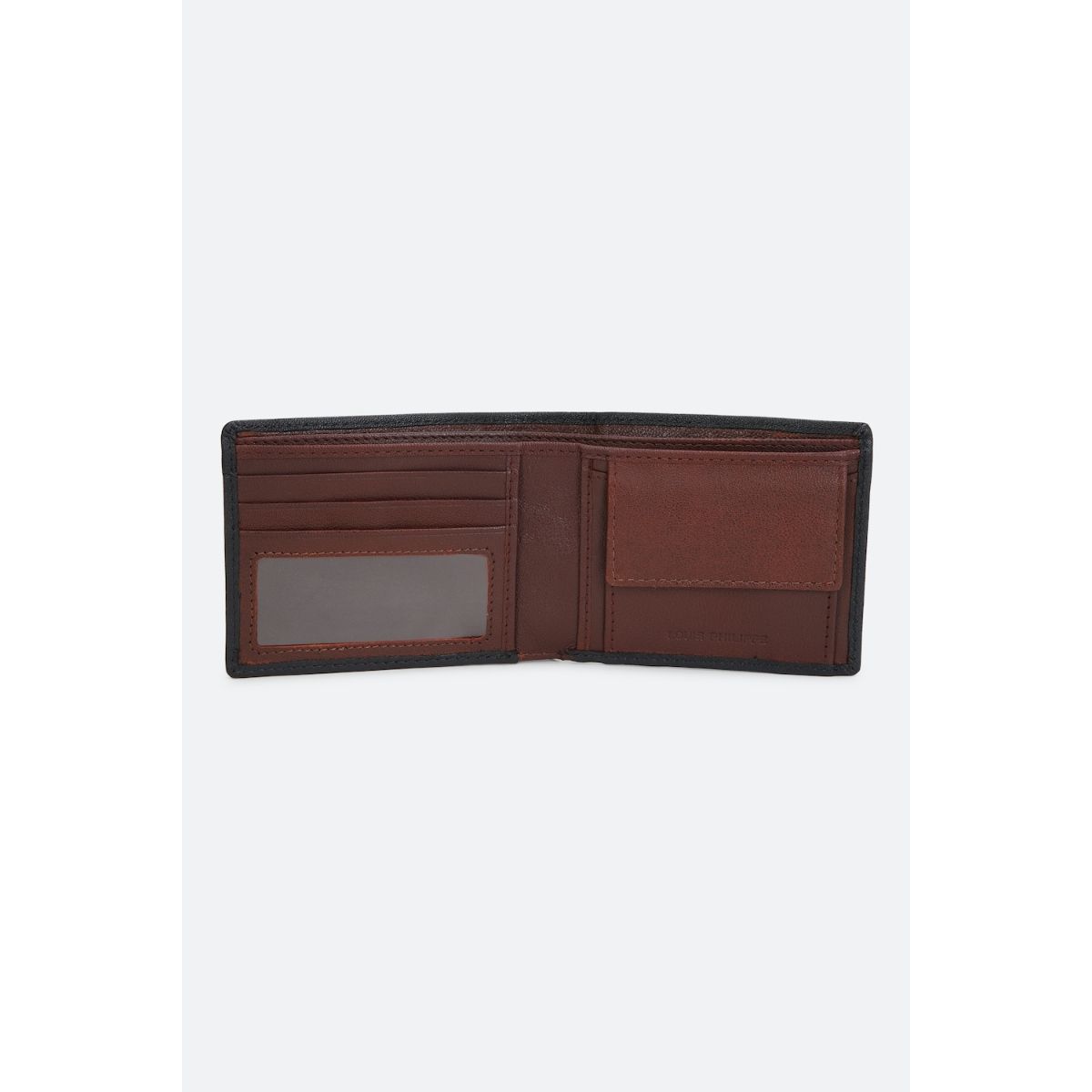 Louis Philippe Men Black Textured Leather Wallet: Buy Louis Philippe ...