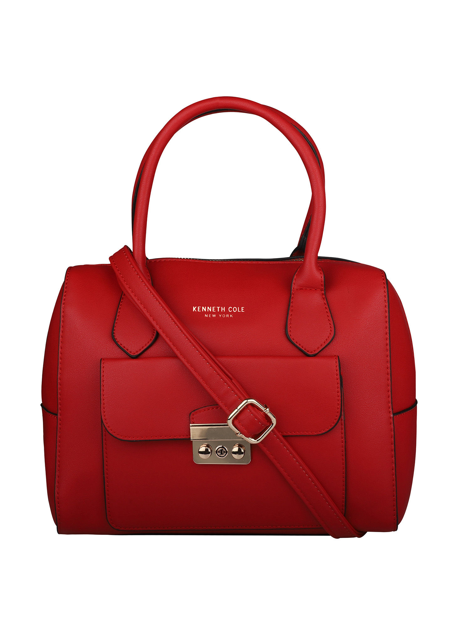 Buy Kenneth Cole Red Solid Satchel Handbag Online