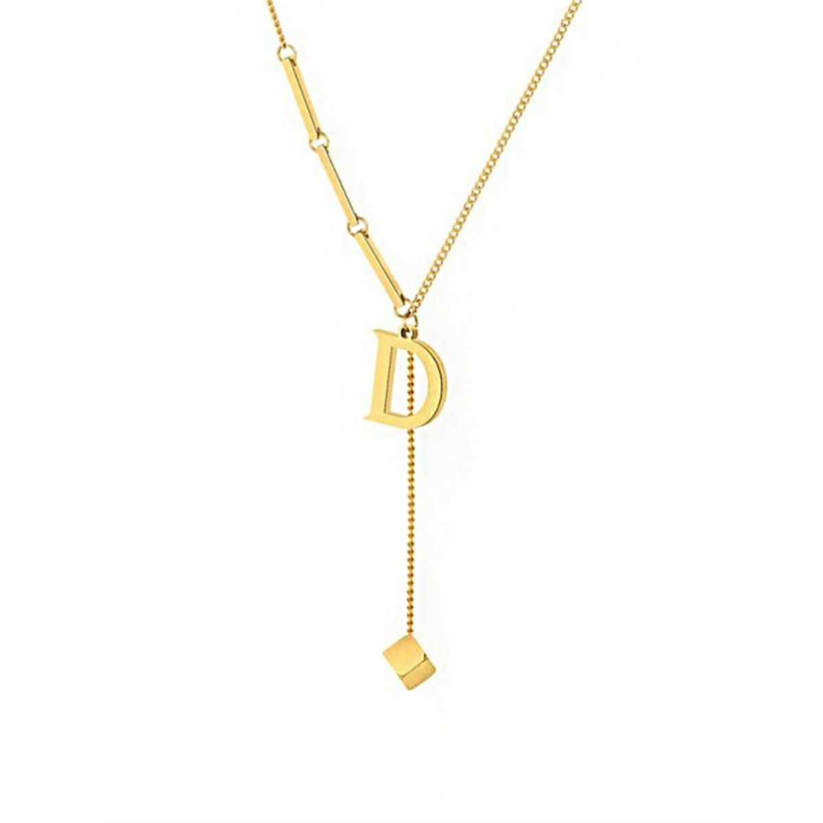 Buy Yellow Chimes Yellow Chime Gold-Plated Letter D Pendant With Chain ...