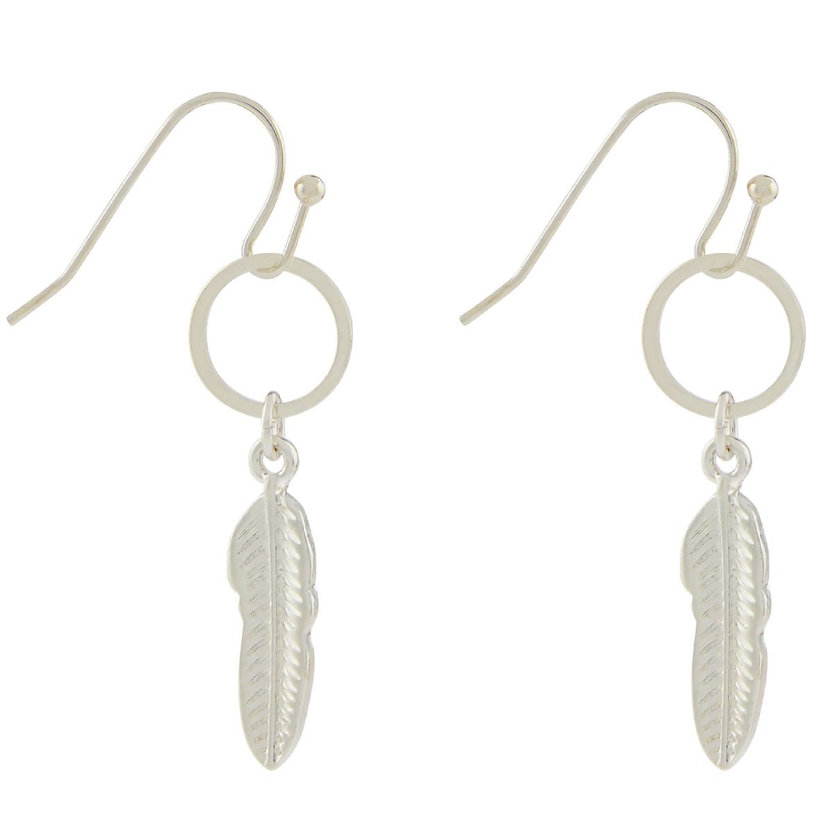 Buy Accessorize London Women's Silver Ting Leaf Short Drop Earring Online