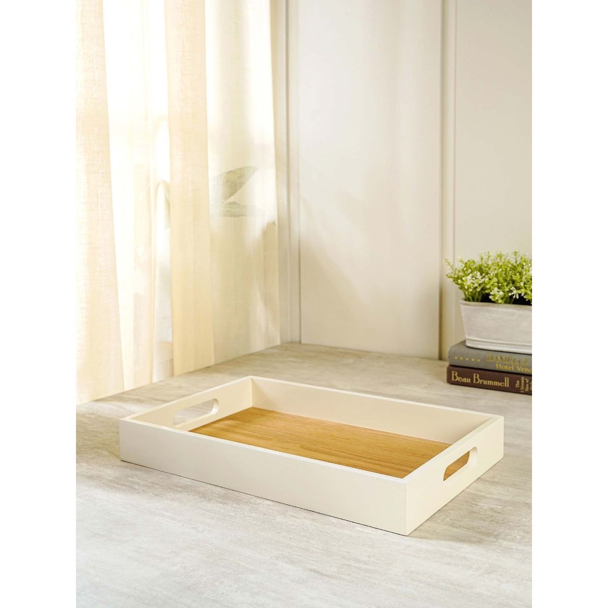 Buy Pure Home + Living White Rectangle Tray Online
