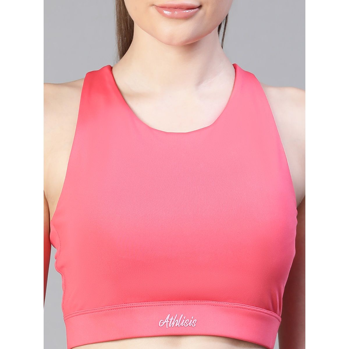 Athlisis Pink Non Wired Removable Padding Sports Bra Buy Athlisis Pink Non Wired Removable
