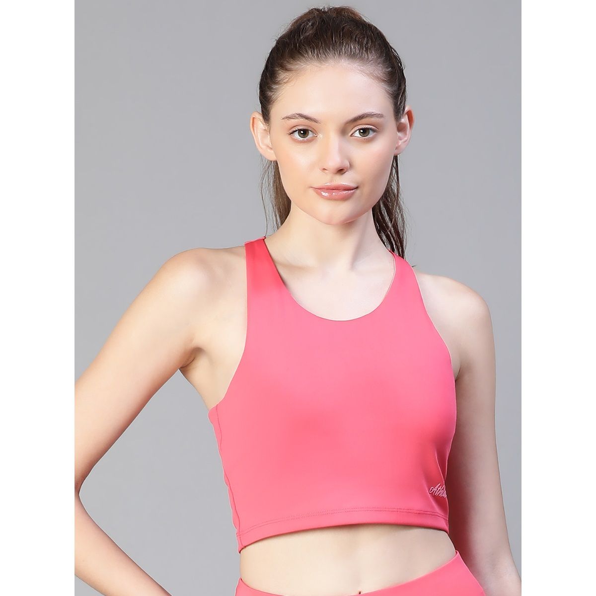 Buy Athlisis Pink Non Wired Removable Padding Sports Bra Online
