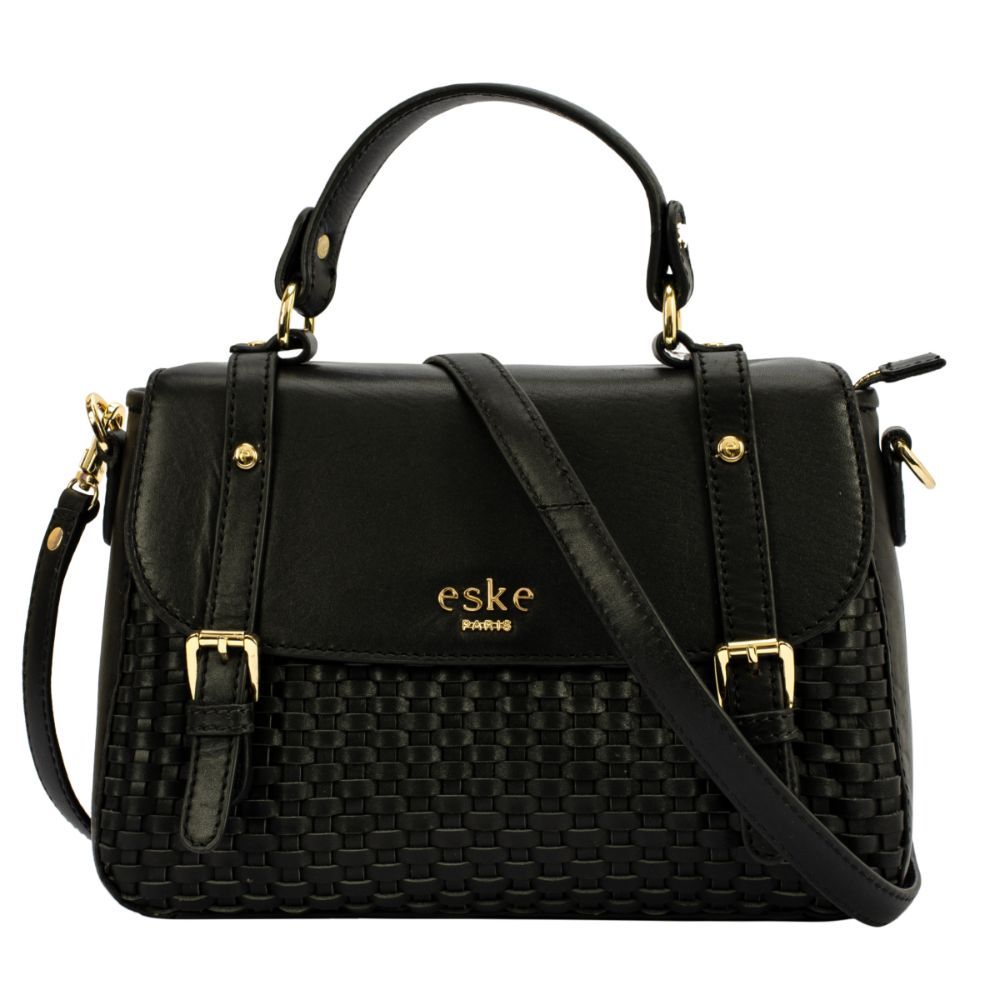 Buy Eske Paloma Satchel Leather Handbag,Black Online