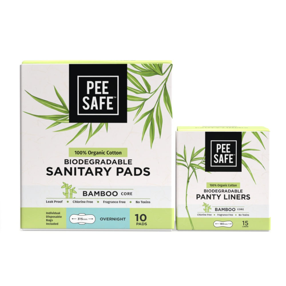 Pee Safe 100% Organic Cotton Sanitary Pads Overnight & 100% Organic ...