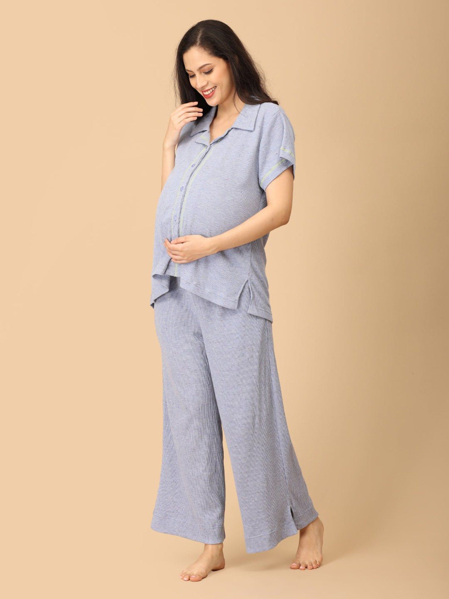 Buy The Mom Store Waffle Cloud Maternity and Nursing Shirt & Pyjama Online