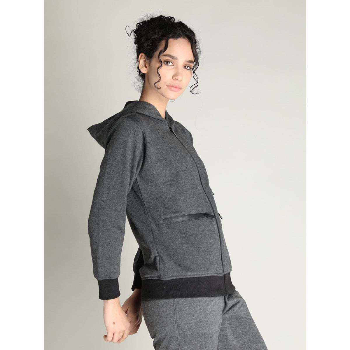Buy Chkokko Women Winter Sport Hooded Jacket - Grey Online