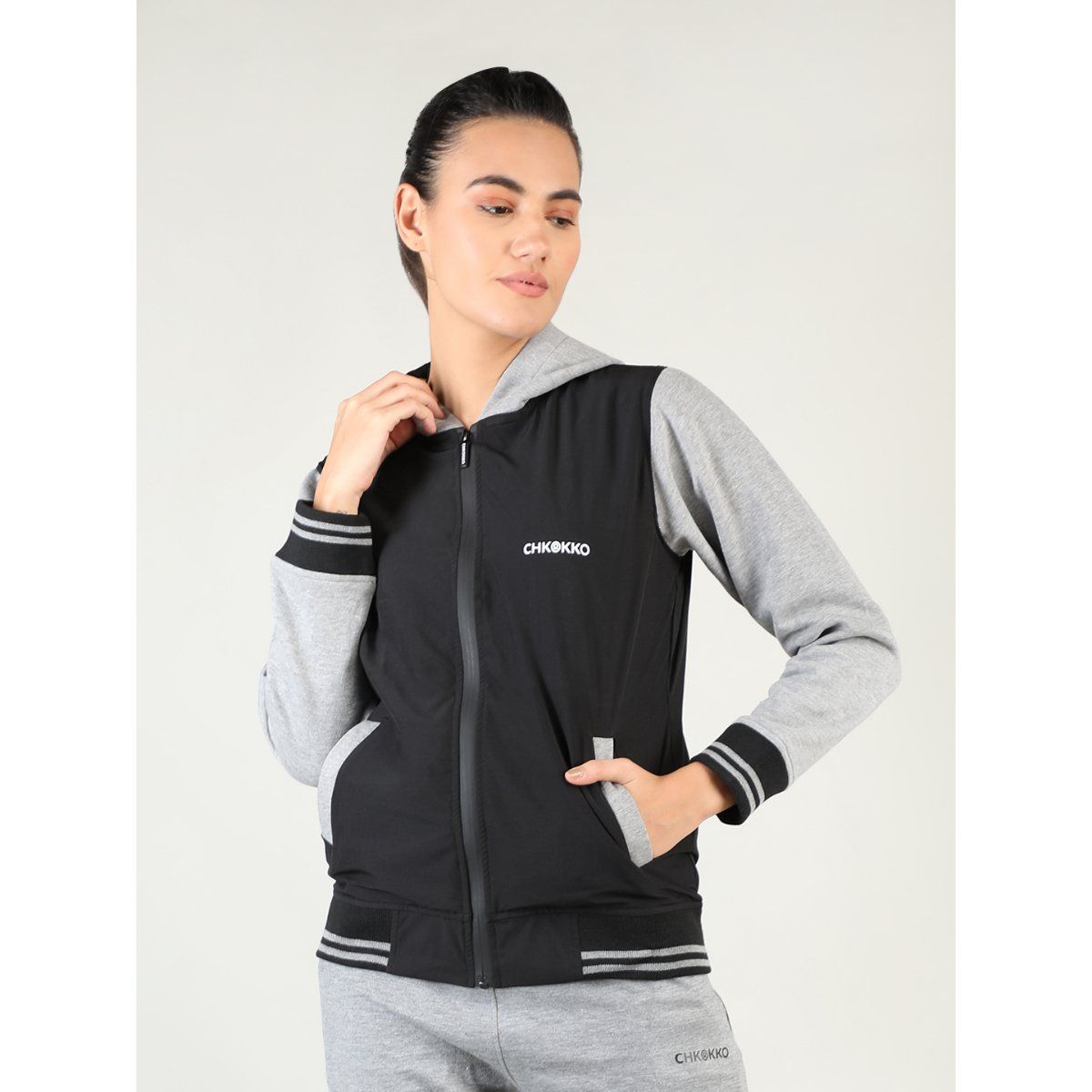 Buy Chkokko Women Winter Sport Hooded Jacket - Black Online