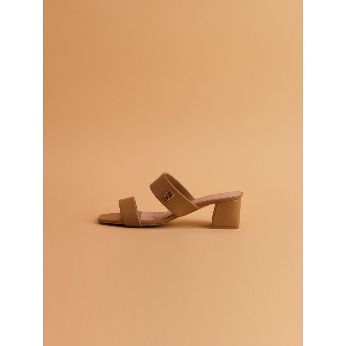 Buy Eridani Solid Beige Tamara Heels Online