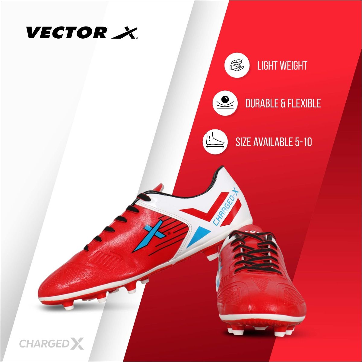 Vector X Charged-x Football Shoes For Men (red-white-blue): Buy Vector ...