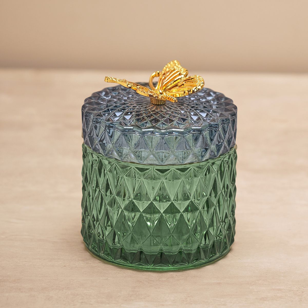 Buy Pure Home + Living Blue and Green Diamond Cut Decorative Glass ...
