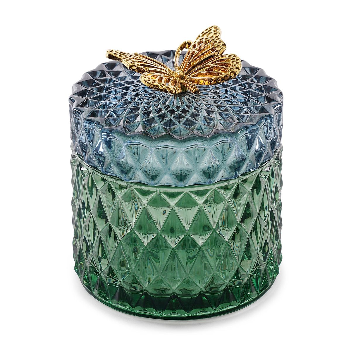 Buy Pure Home + Living Blue and Green Diamond Cut Decorative Glass ...