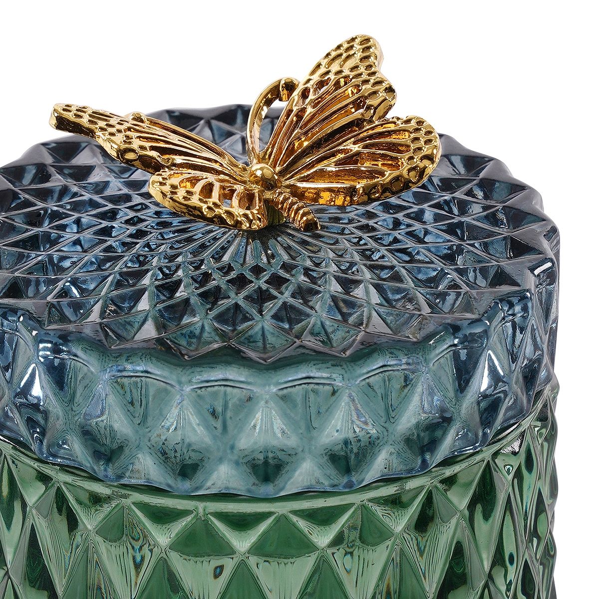 Buy Pure Home + Living Blue and Green Diamond Cut Decorative Glass ...