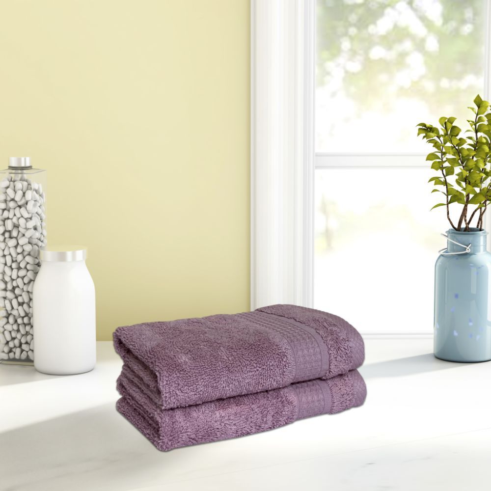 Spaces Organic Cotton Lilac 580 Gsm 2 Hand Towels: Buy Spaces Organic ...