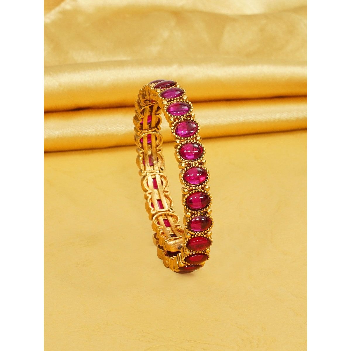 Buy Designbox Pink Gold Tone Free Size Bracelet Online