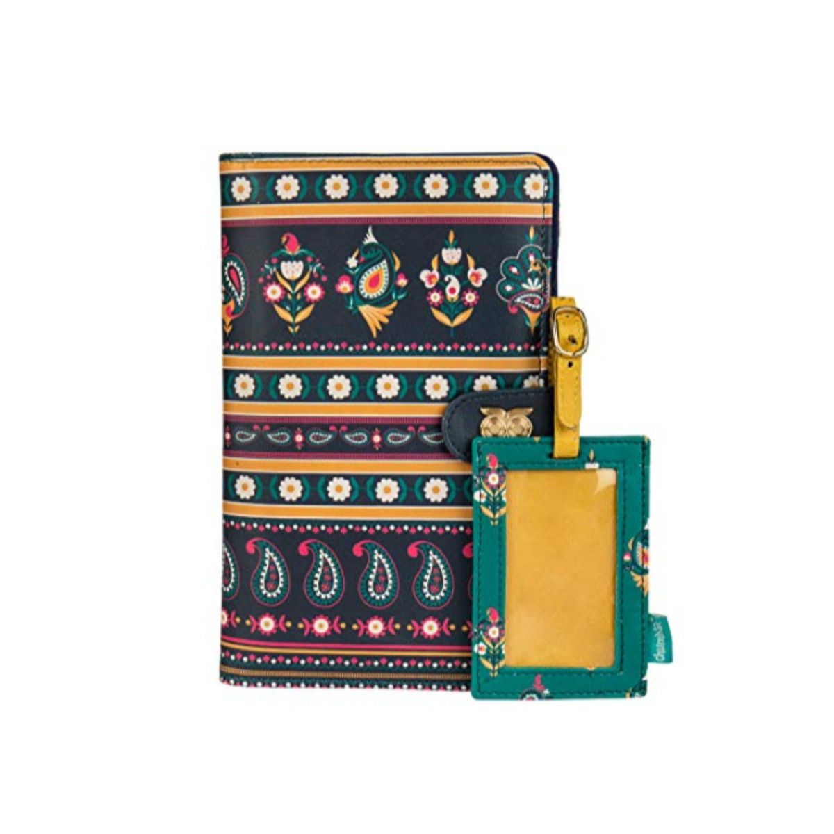 Buy Chumbak Garden Of Peacocks Travel Wallet With Luggage Tag Online