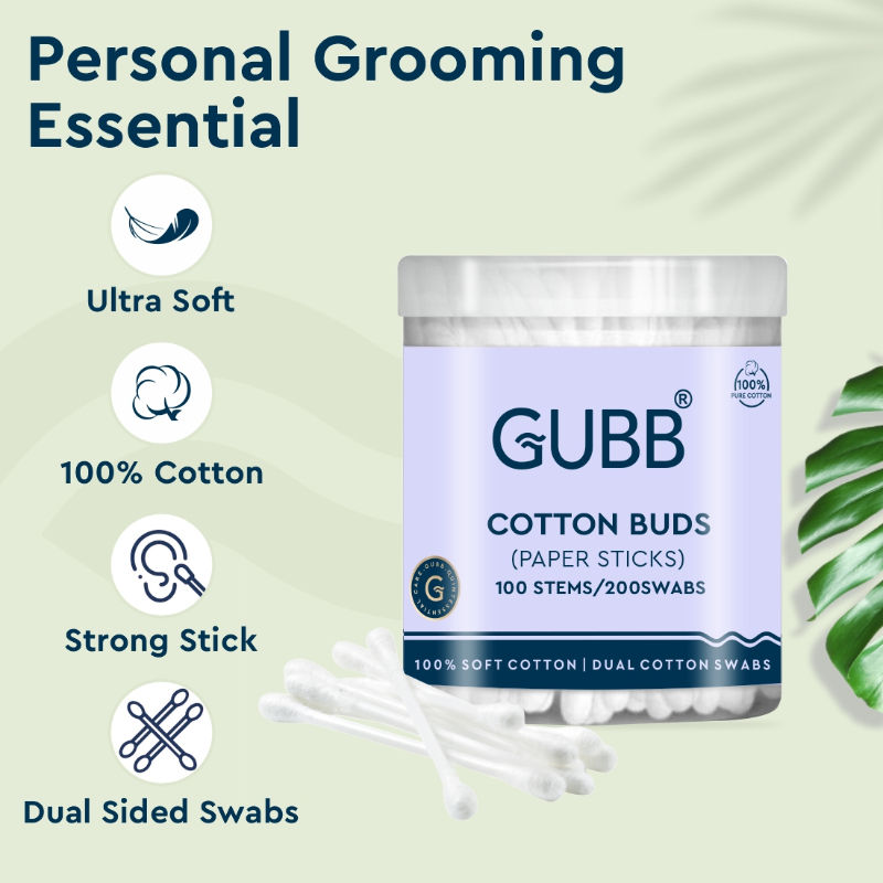 Buy GUBB Paper Stick Cotton Buds - 100 Stems Online