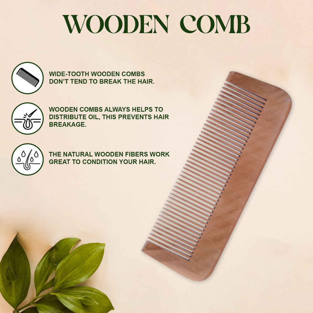 Buy Bronson Professional Wooden Wide Teeth Comb For Hair Growth And ...