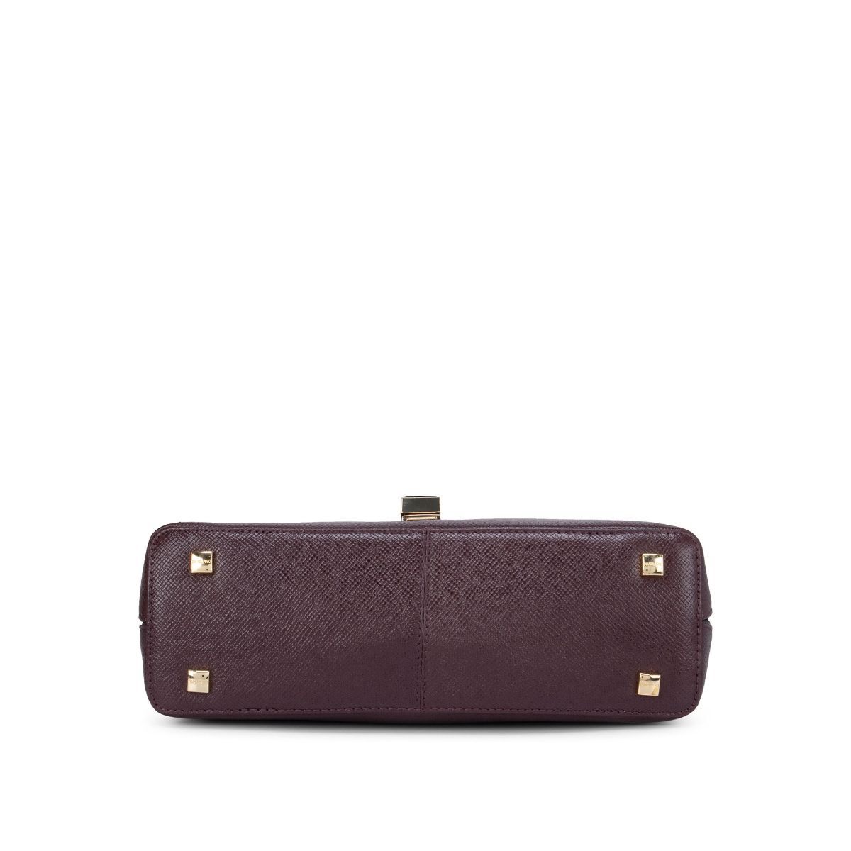 Buy Da Milano Burgundy Leather Satchel Bag Online