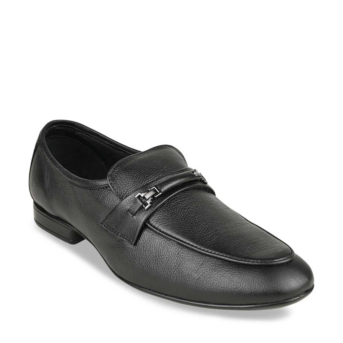 REGAL Men Black Solid Formal Leather Slip-On Shoes: Buy REGAL Men Black ...