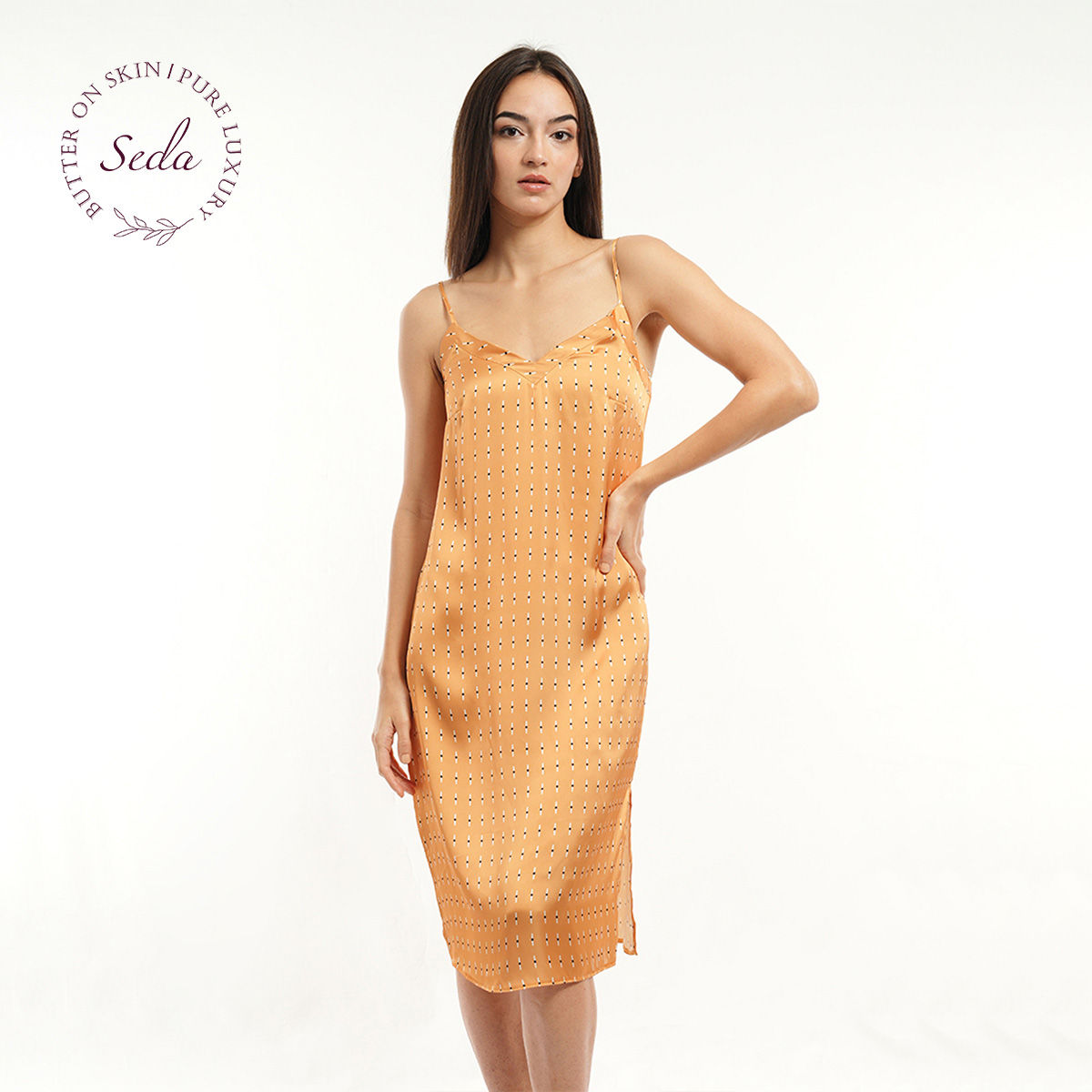 Buy Mackly Womens Printed Polyester Slip Dress Online