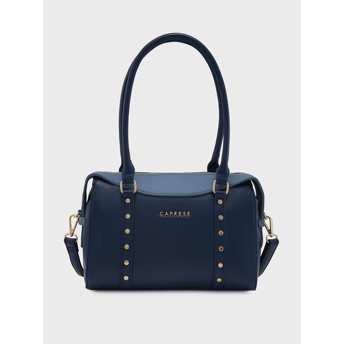 Buy Caprese Shelby Solid Powder Blue Faux Leather Small Satchel (S) Online