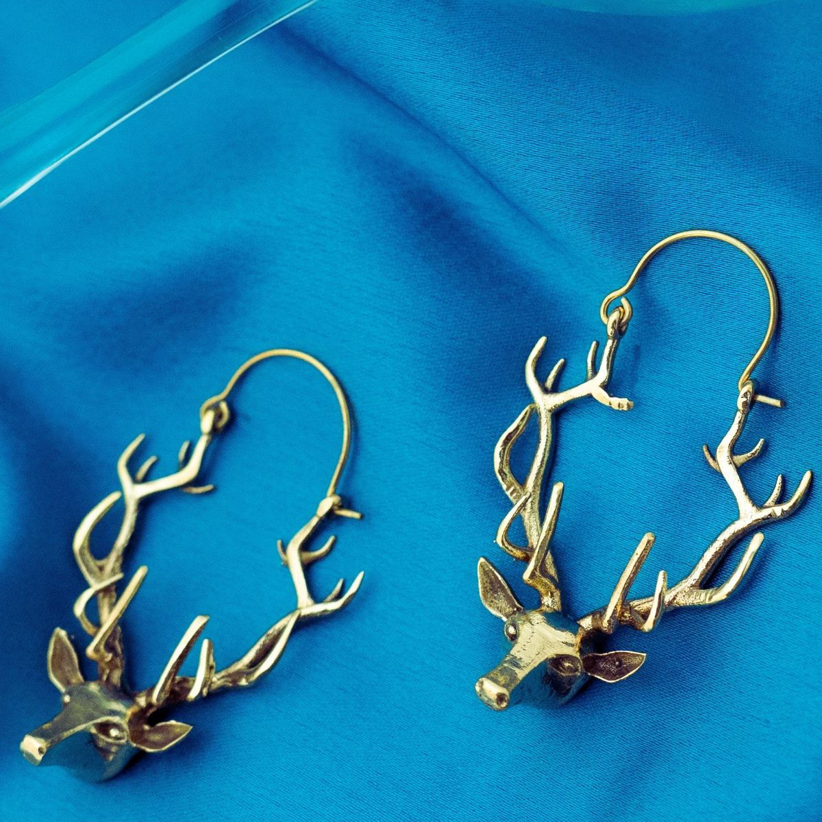 Studio One Love Majestic Stag Earrings Made of Brass in Gold Color: Buy Studio One Love Majestic ...