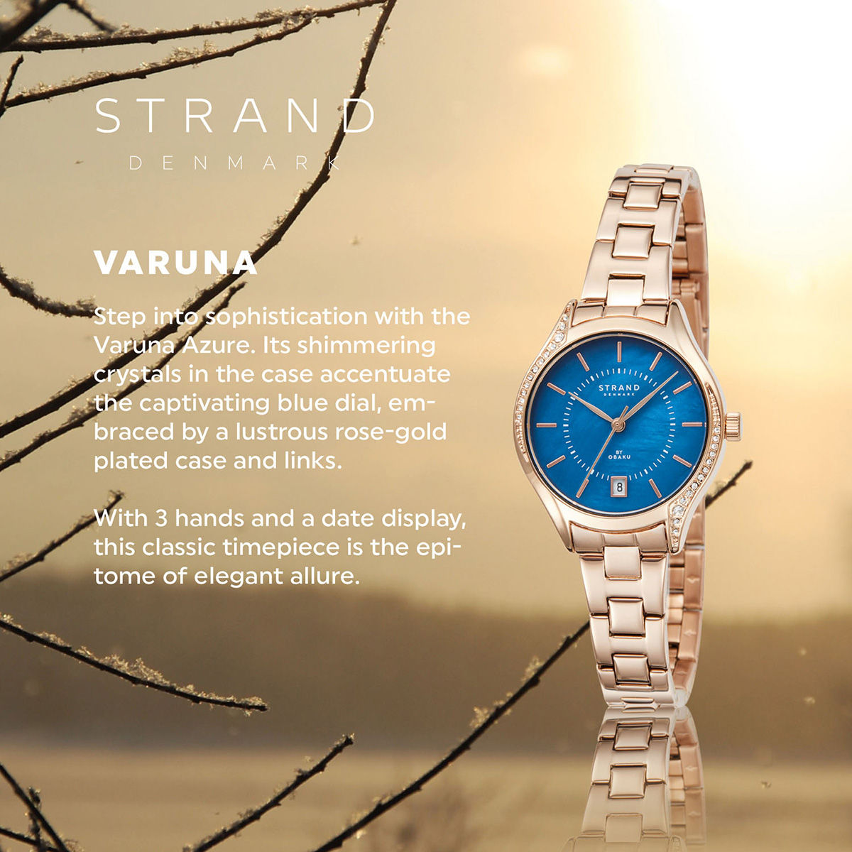Buy Strand by Obaku Varuna Azure Quartz Crystal Round Dial Women Watch ...