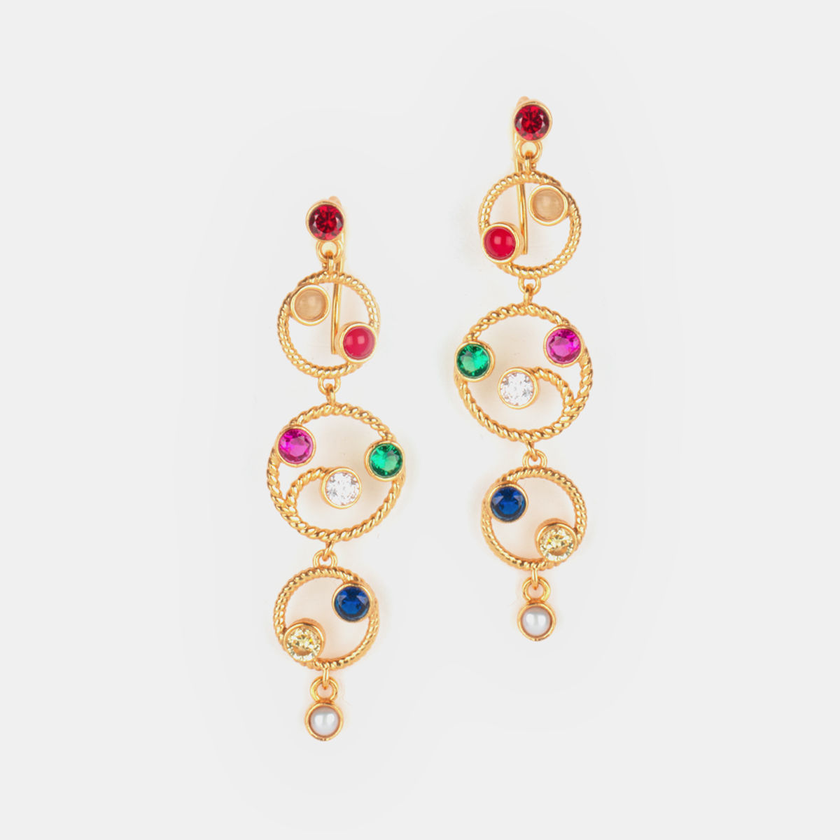 Caratlane navratna earrings store