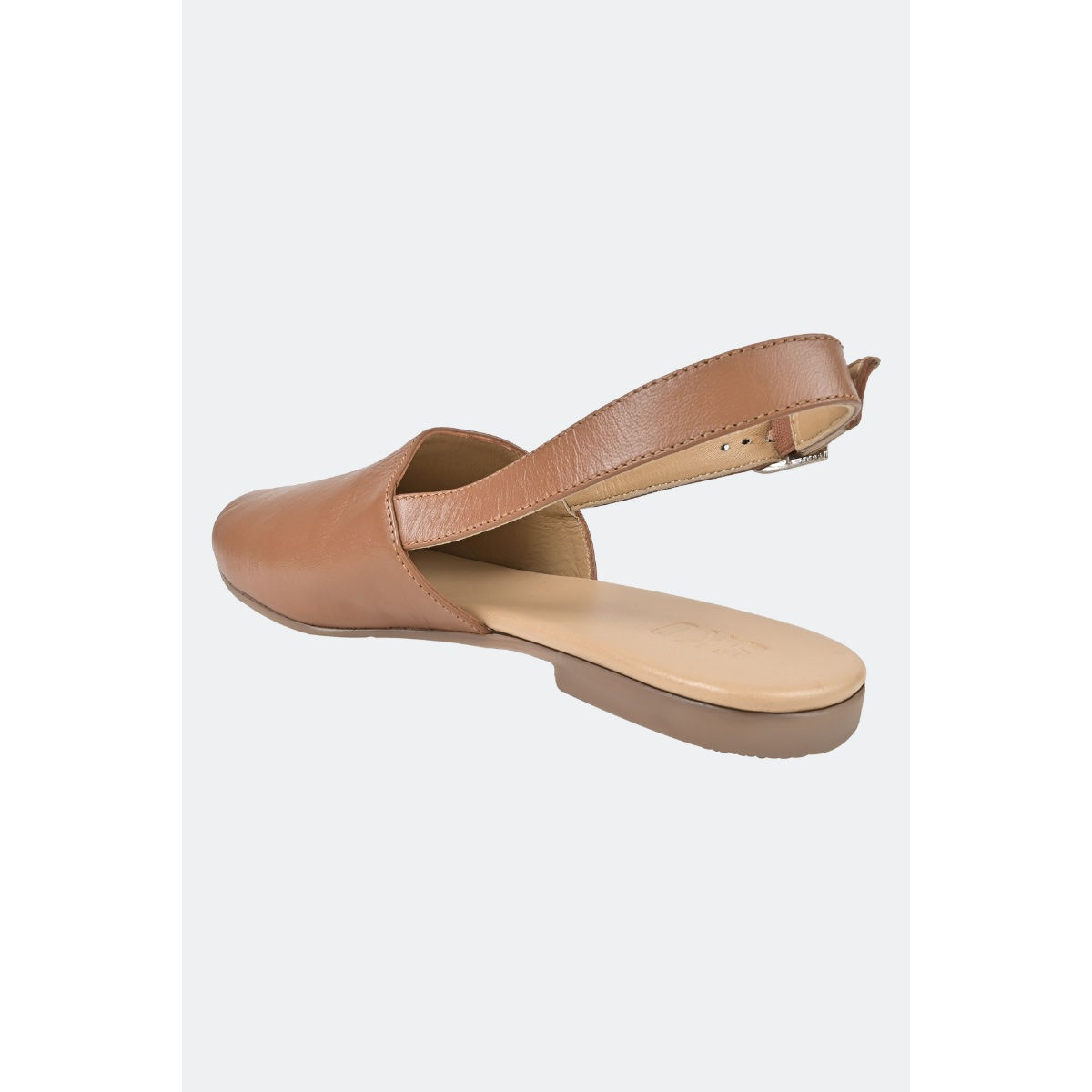 Buy SKO Tan Leather Backstrap Flats For Women Online