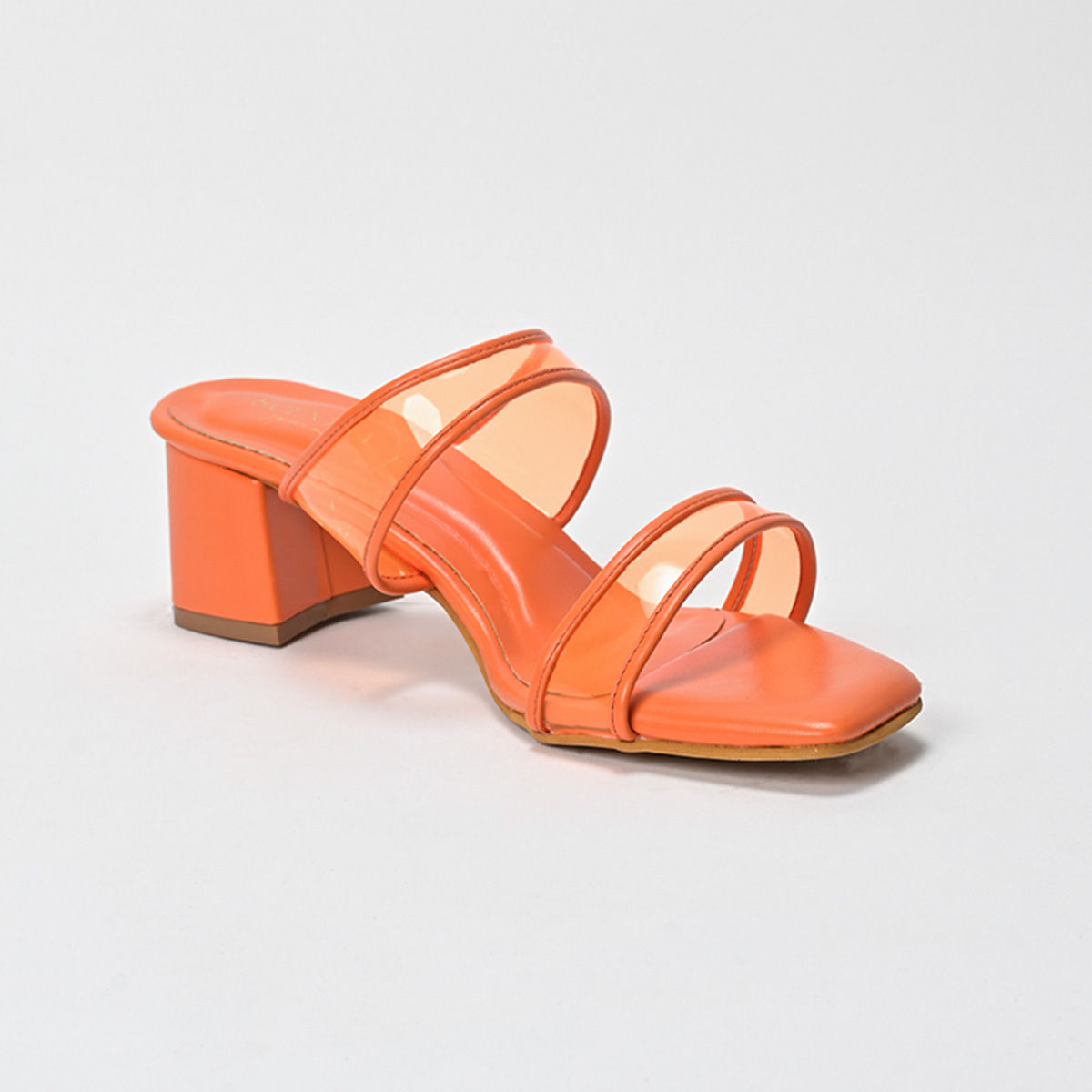Buy SCENTRA Dania Orange Block Heels Online