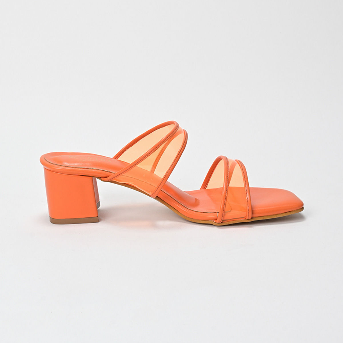 Buy SCENTRA Dania Orange Block Heels Online