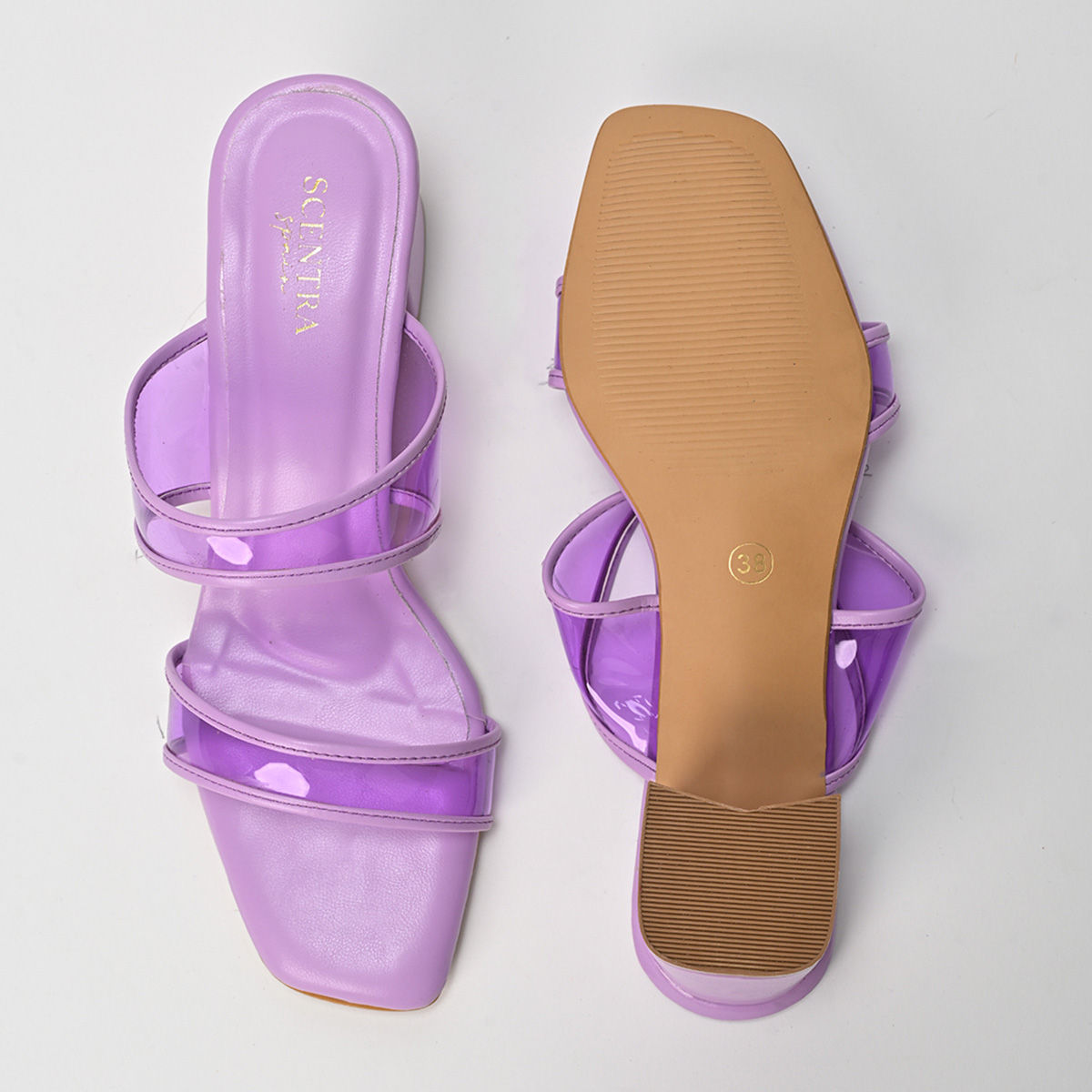 Buy SCENTRA Dania Purple Block Heels Online