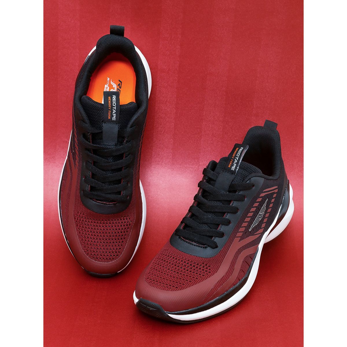 Buy Red Tape Textured Red Walking Shoes Online
