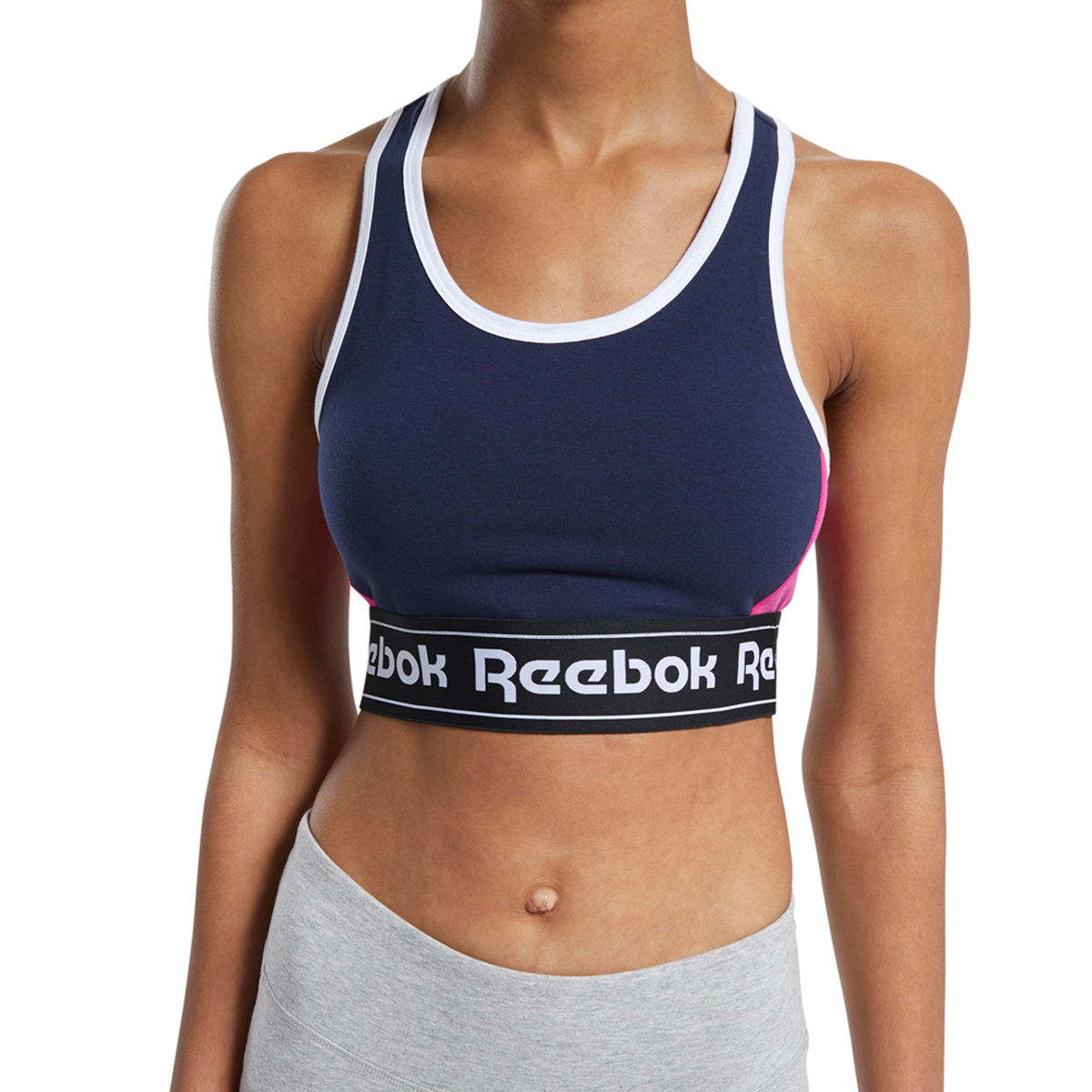 Reebok Te Linear Logo Bralette Blue Printed Training Bra: Buy Reebok Te ...