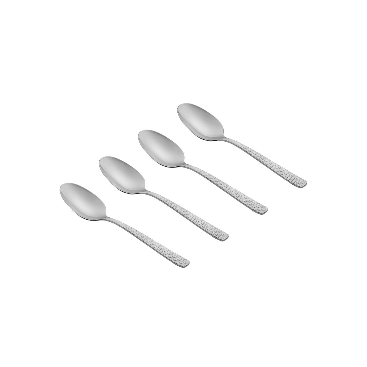 Buy Pure Home + Living Set of 4: Silver Colour Knit Tea Spoon Online