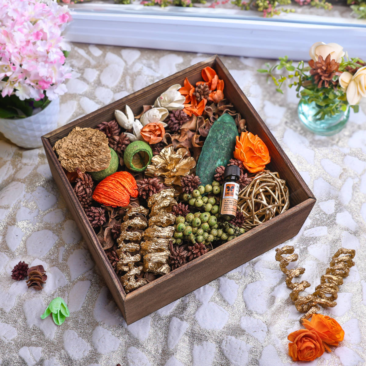 Buy Iris Fragrances Tangy Orange Potpourri In A Wooden Box Online
