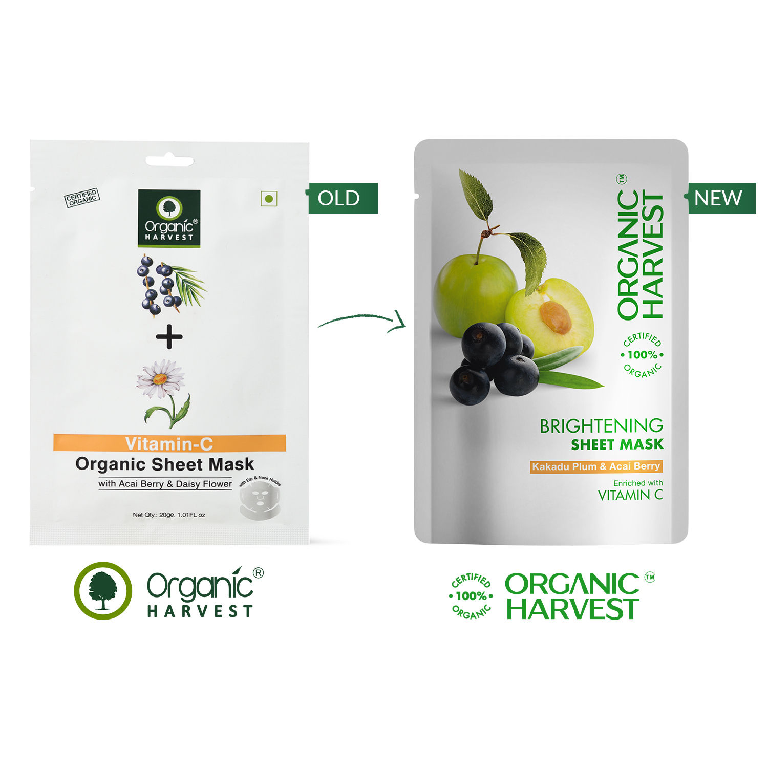 Buy Organic Harvest Brightening Sheet Mask for Men & Women with Kakadu ...