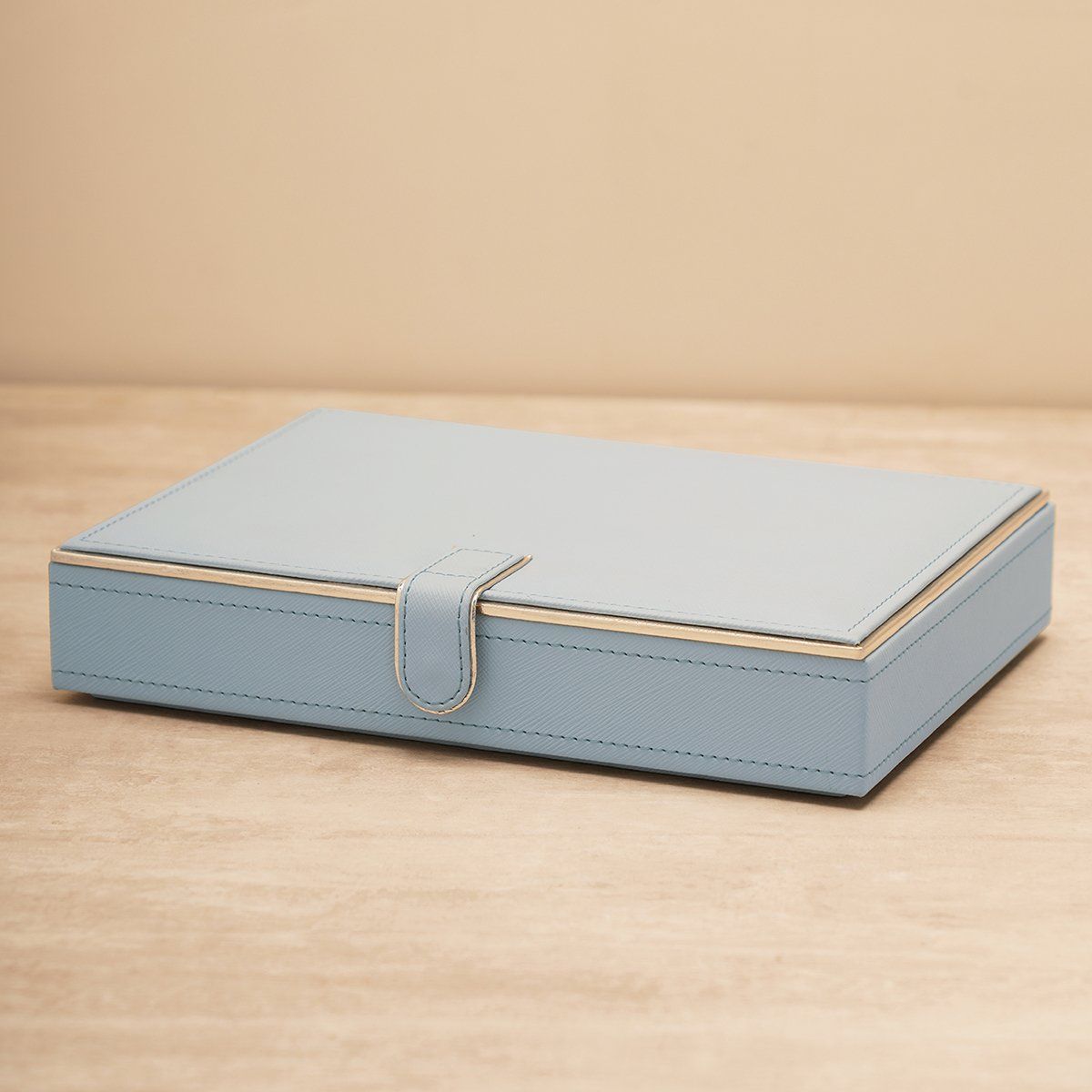 Buy Pure Home + Living Blue Faux Leather Jewellery Box Online