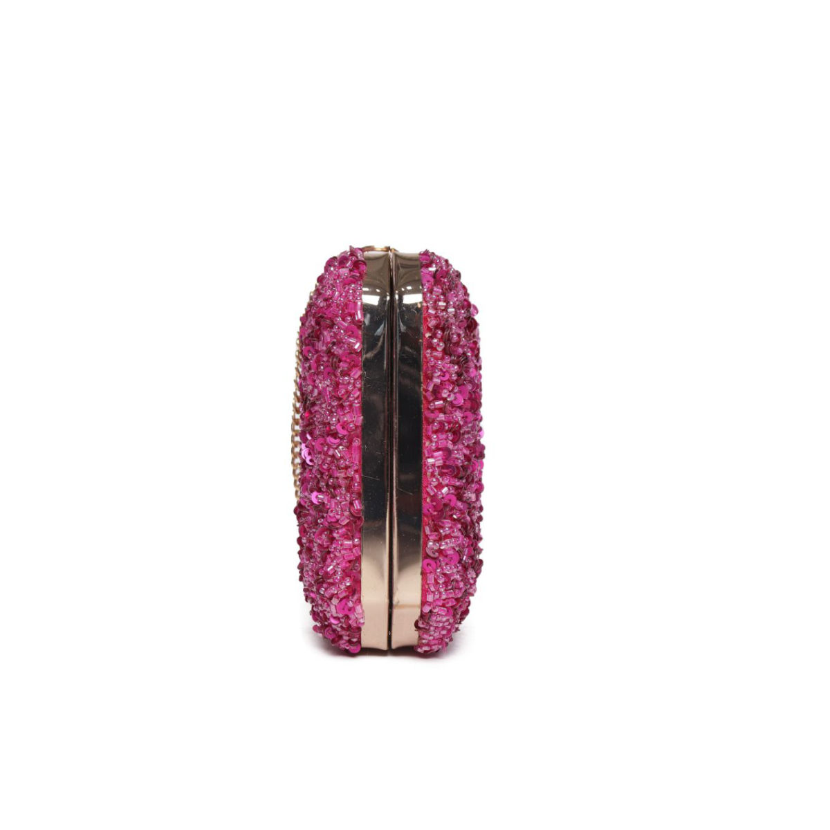 Buy Astrid Pink Box Clutch With Metal Chain Online