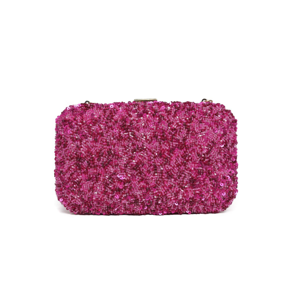 Buy Astrid Pink Box Clutch With Metal Chain Online