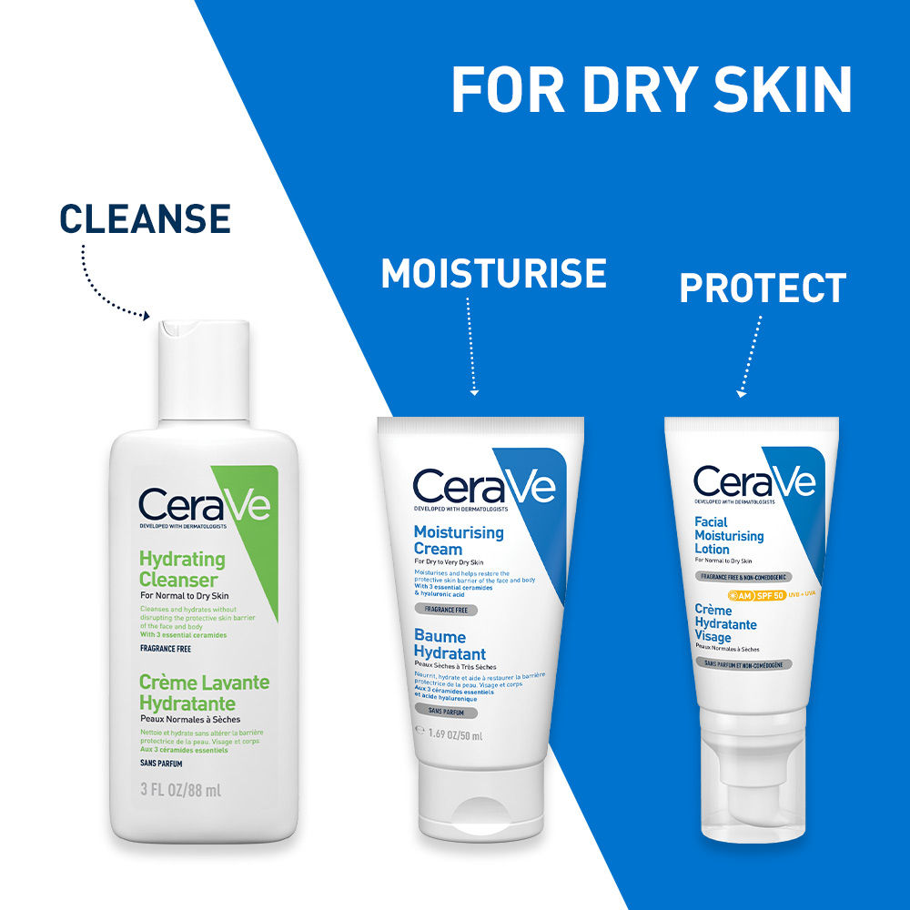 Buy CeraVe Hydrating Cleanser Non-Foaming Face Wash for Dry Skin with ...