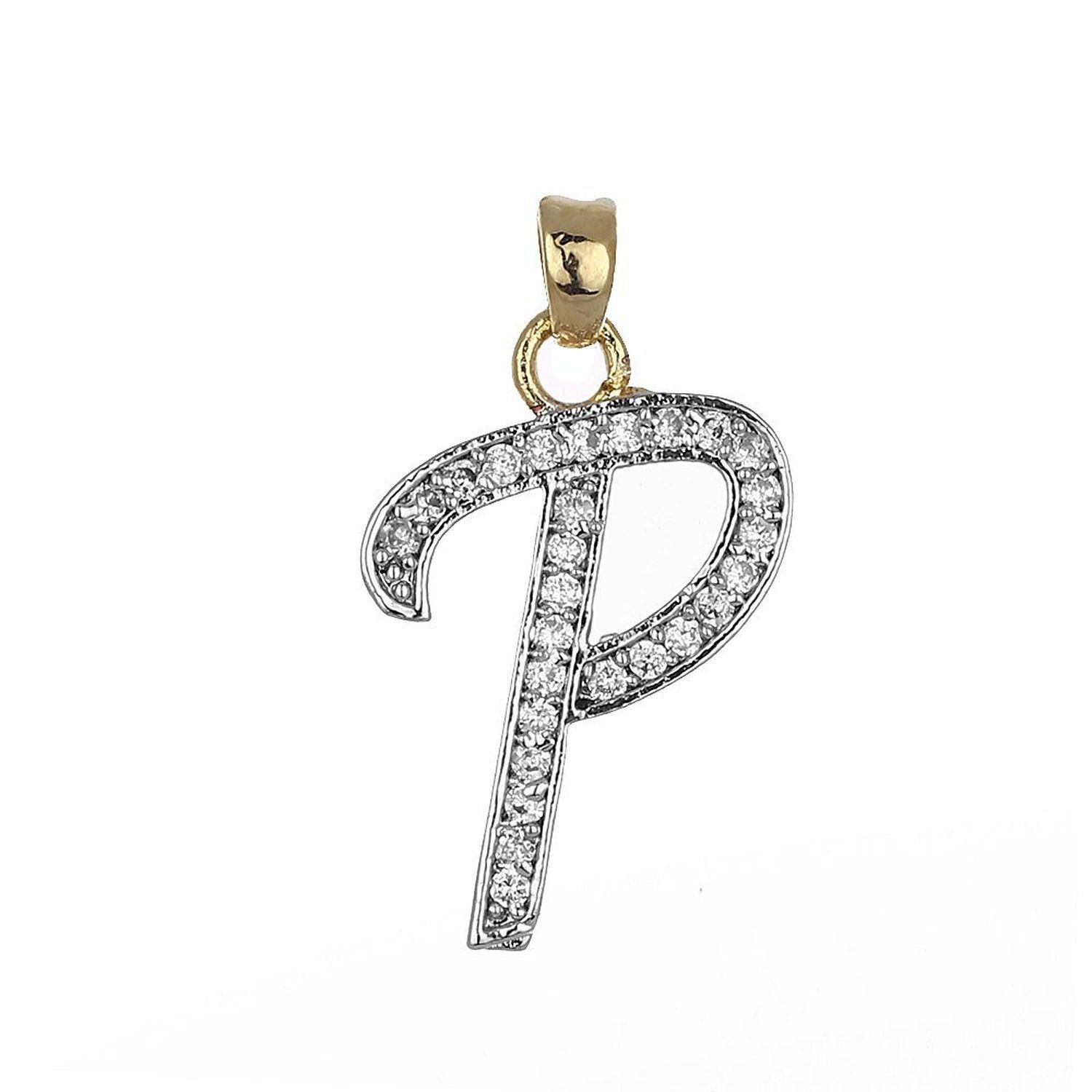 Buy Youbella American Diamond Gold And Rhodium Plated Jewellery Letter ...