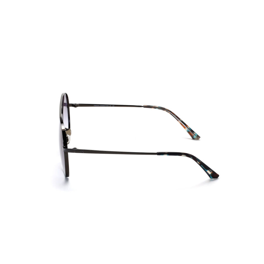 French Connection Grey Lens Aviator Sunglass Full Rim Metallic Frame ...