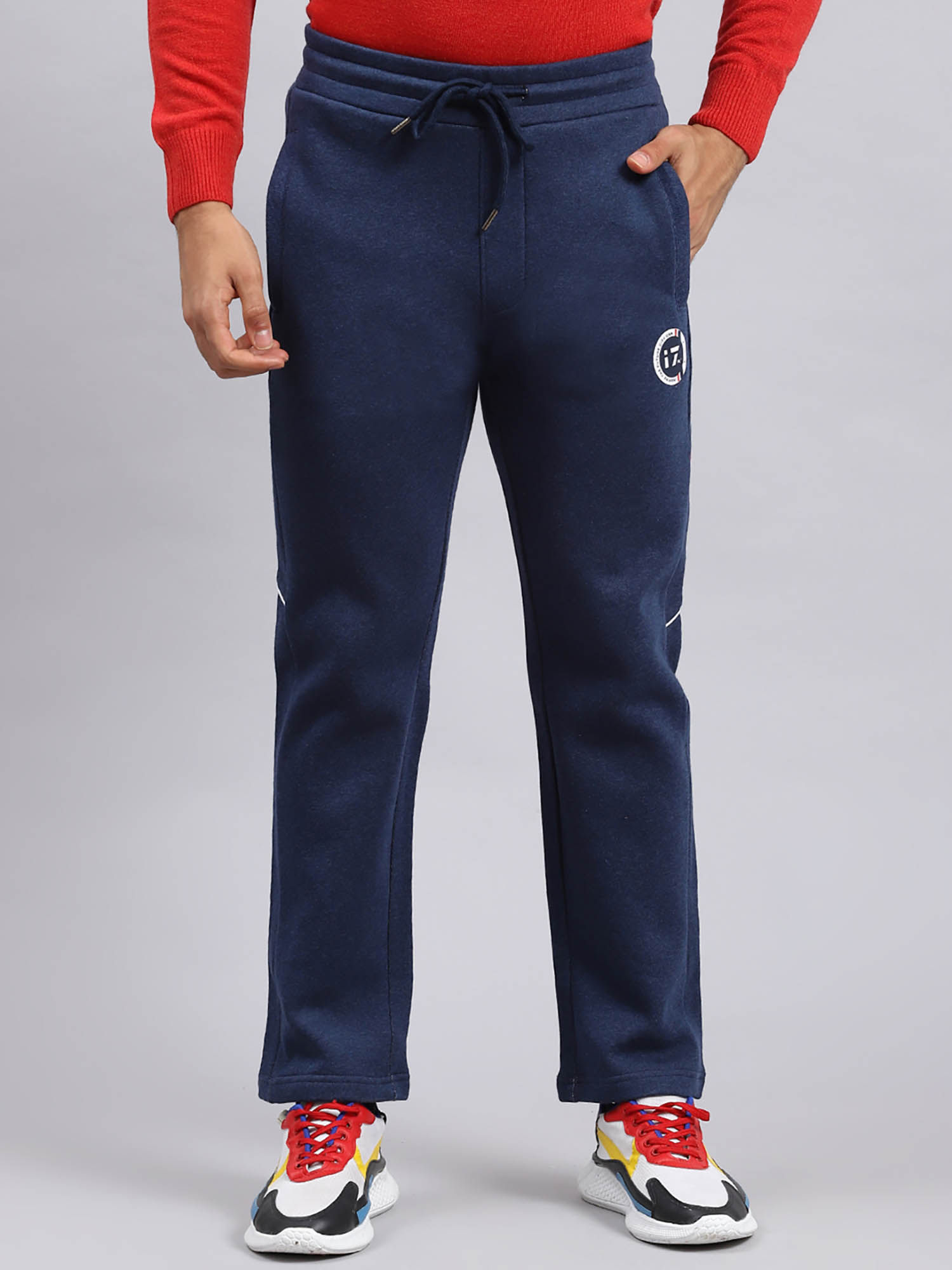 Buy Monte Carlo Blue Solid Regular Fit Track Pant Online